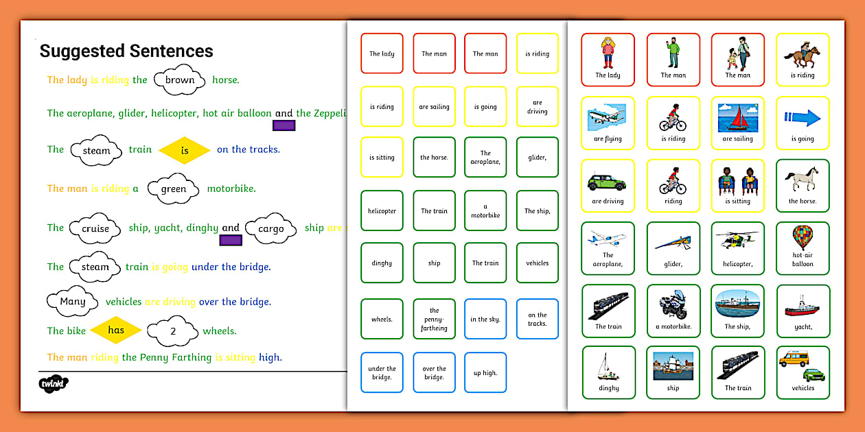 Colourful Semantics Transport Picture Scene (teacher made)