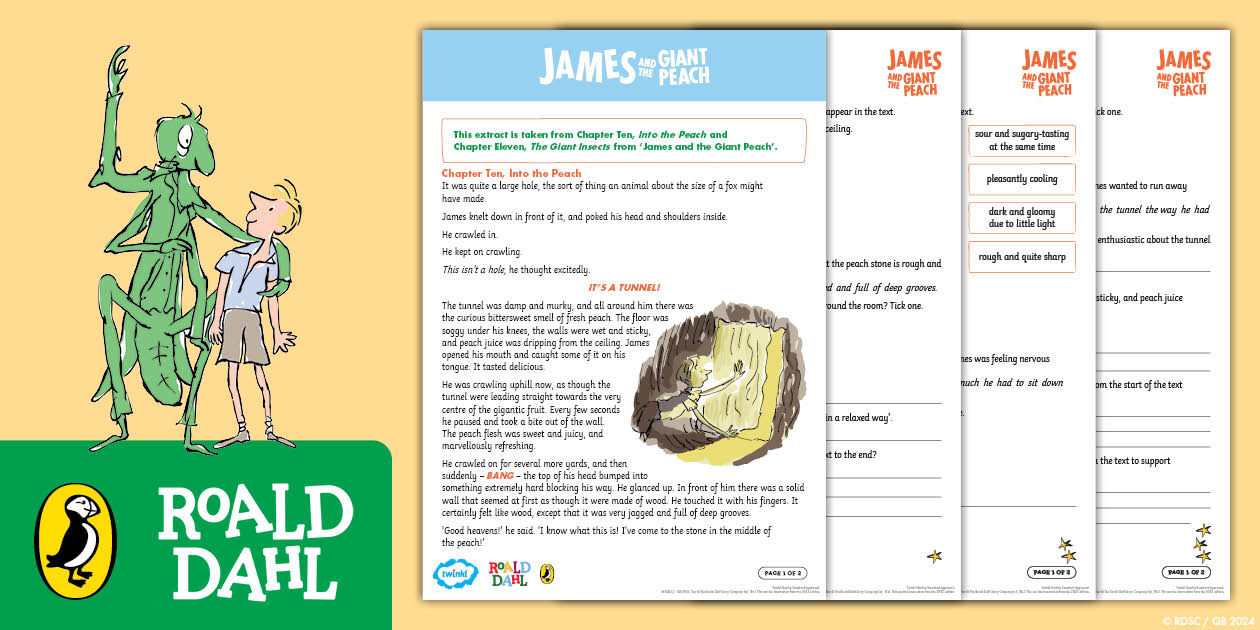 FREE! - James and the Giant Peach: Reading Comprehension [Ages 7-9]
