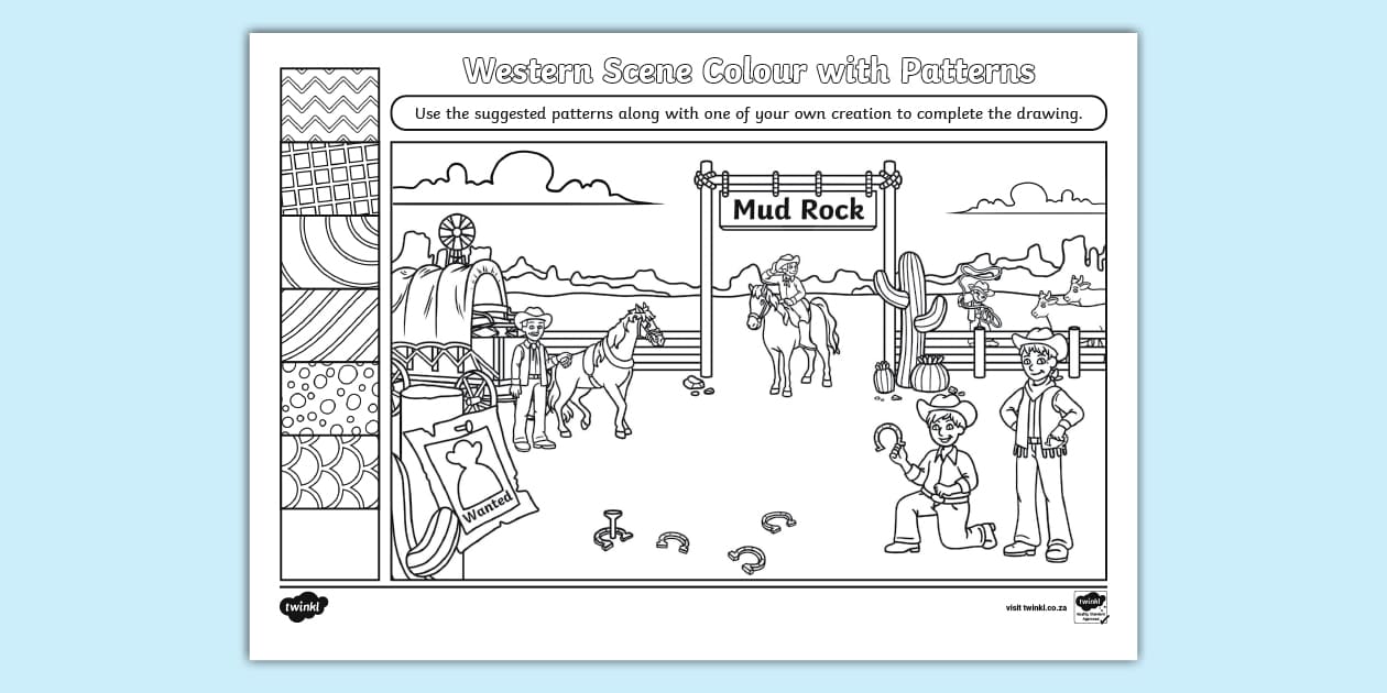 Western Scene Colour with Patterns Activity (teacher made)
