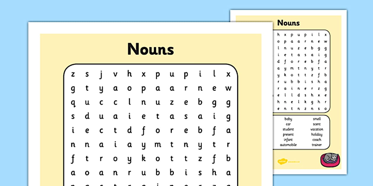 Noun Word Search (teacher made) - Twinkl