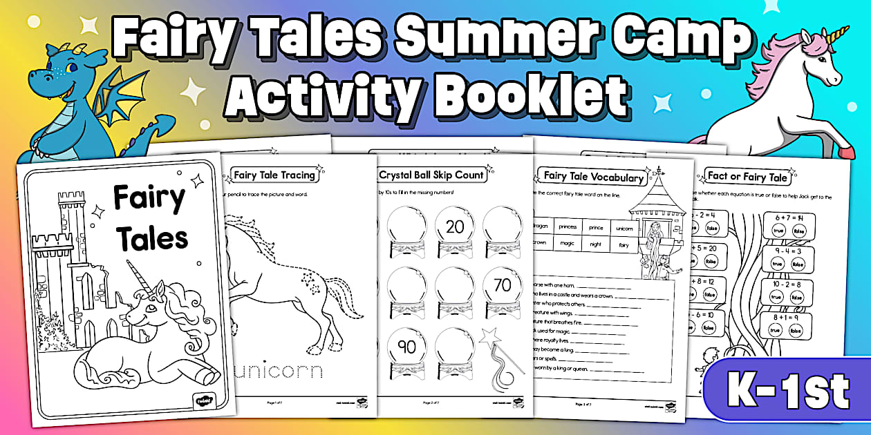 Fairy Tales Summer Camp Activity Booklet for K-1st Grade