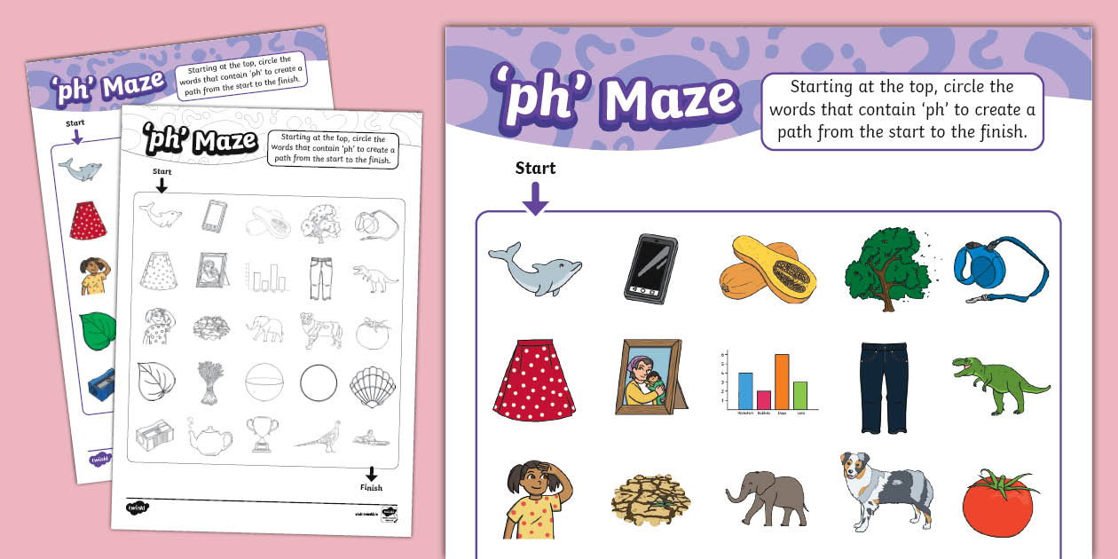 ph Phonics Maze - Twinkl English Primary Resources - Twinkl