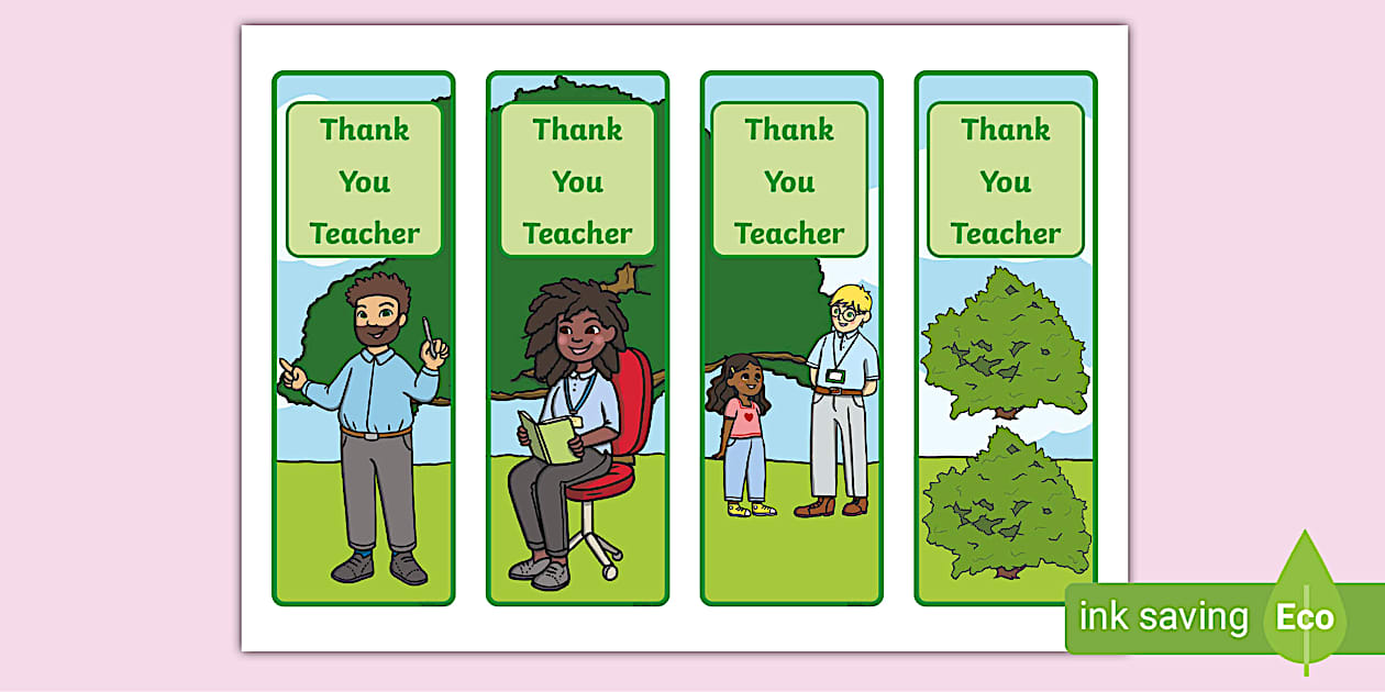 Teacher Thank You Tree Bookmarks (teacher made) - Twinkl