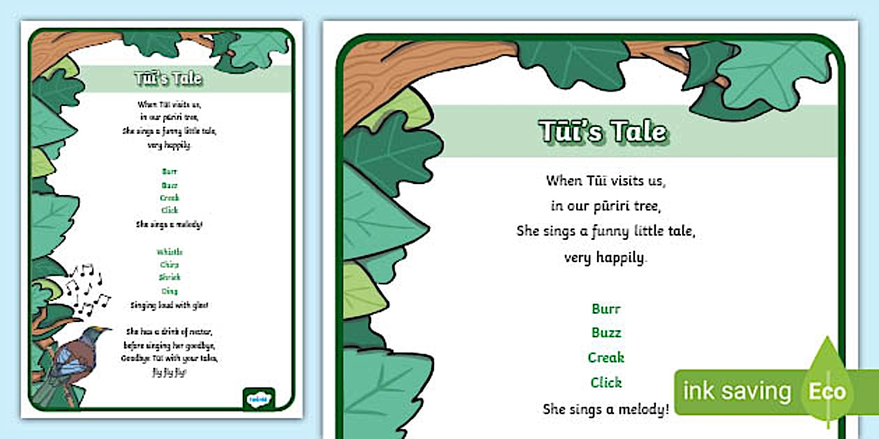 Tūī's Tale Poem (teacher made) - Twinkl