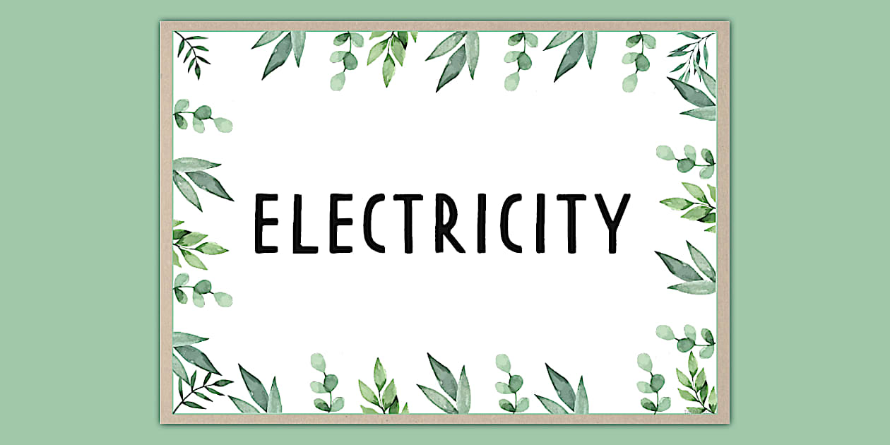 Muted Botanical Themed Electricity Display Poster - Twinkl