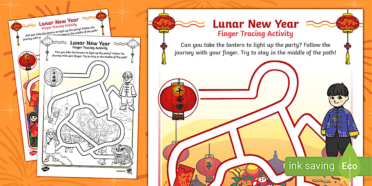Lunar New Year Finger Tracing Activity