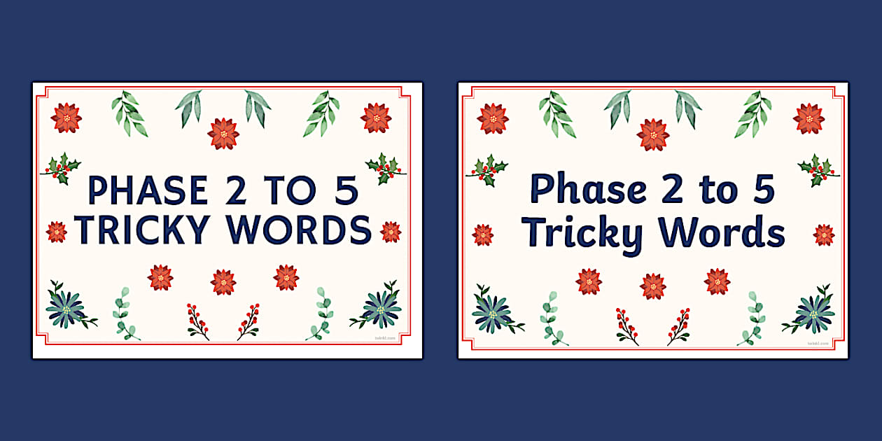 Winter Botanical-Themed Tricky Words Poster (Teacher-Made)