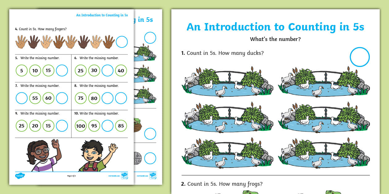 An Introduction to Counting in 5s Activity Sheet - Twinkl