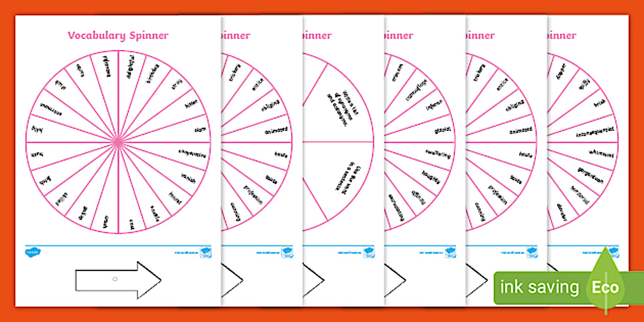 Editable Word of the Day Vocabulary Spinner (teacher made)