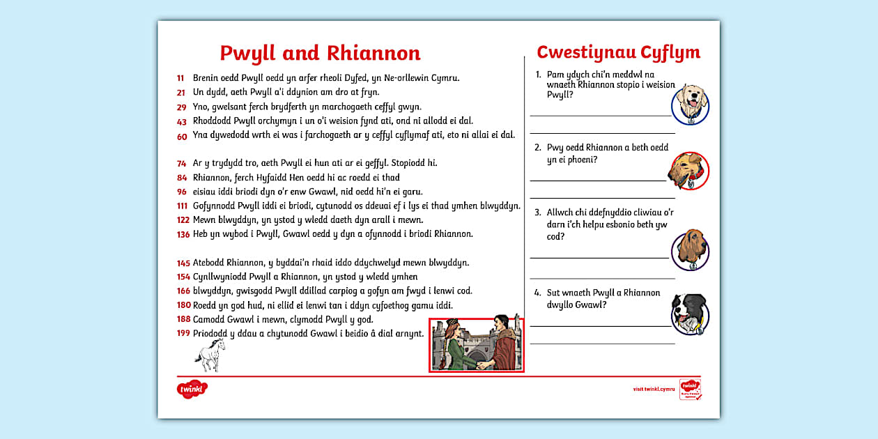 Stori Munud Pwyll a Rhiannon (Teacher-Made) - Twinkl