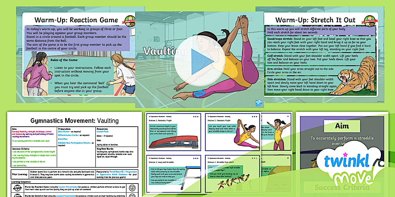 Year 6 Gymnastics: Movement Lesson 3 - Vaulting - Twinkl