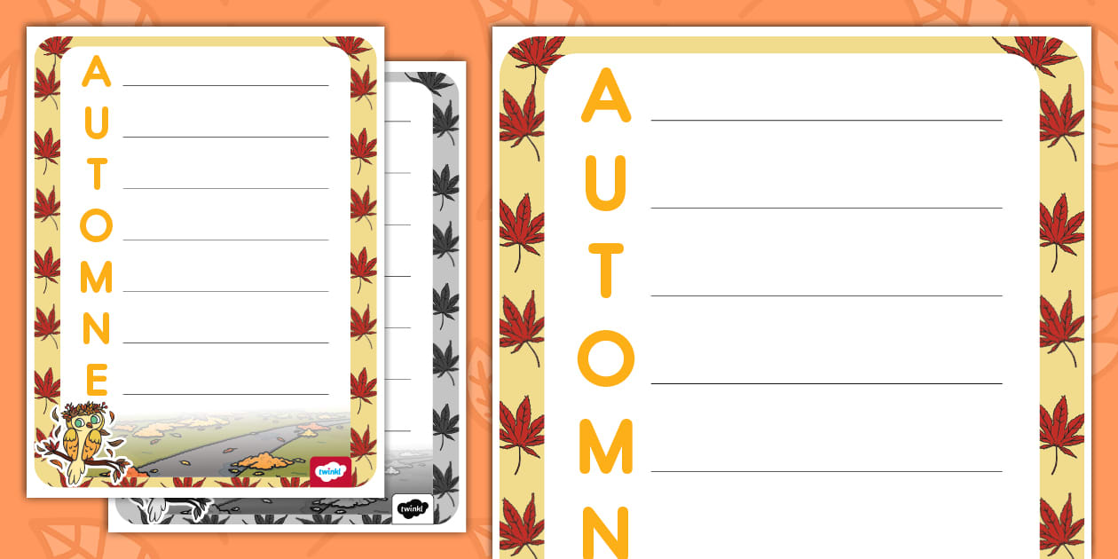 Acrostiche : Automne - Twinkl Acrostiche (teacher made)