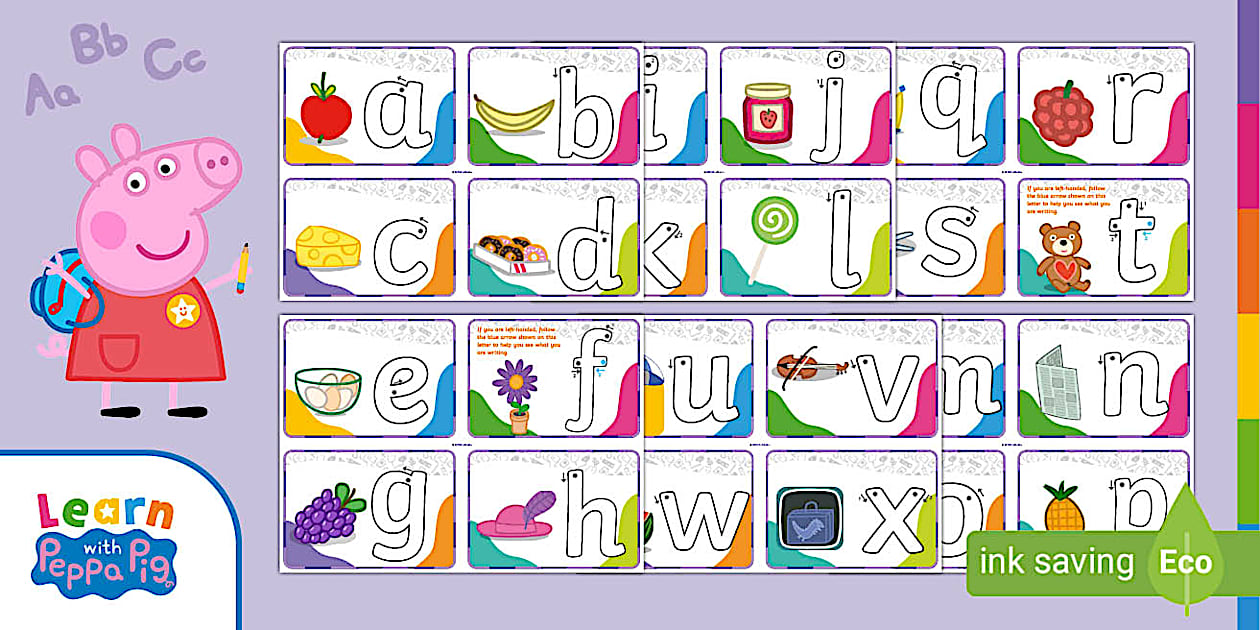 FREE! - Peppa Pig Alphabet Display Cards | Learn with Peppa | Twinkl