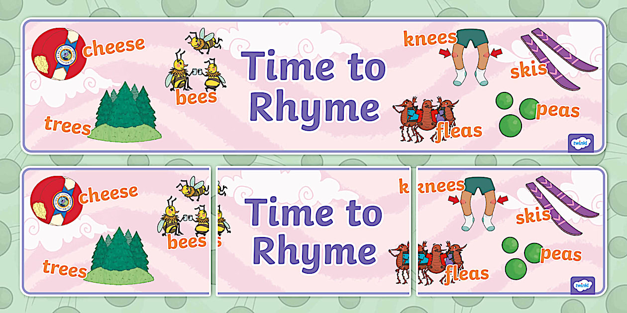 Time to Rhyme Display Banner (professor feito) - Twinkl
