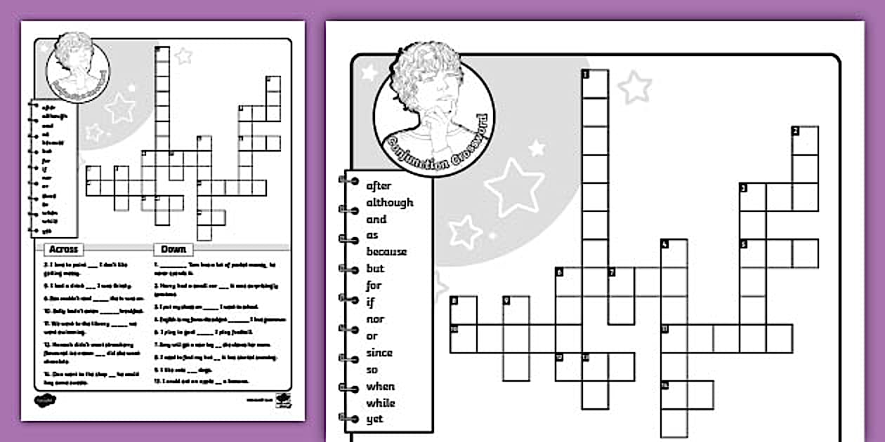 Conjunction Crossword Puzzle | Twinkl | Grammar | KS2