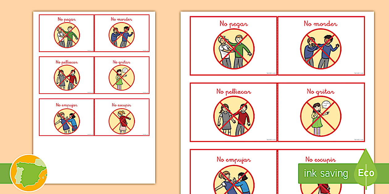 Tarjetas informativas: Las reglas de comportamiento - Twinkl