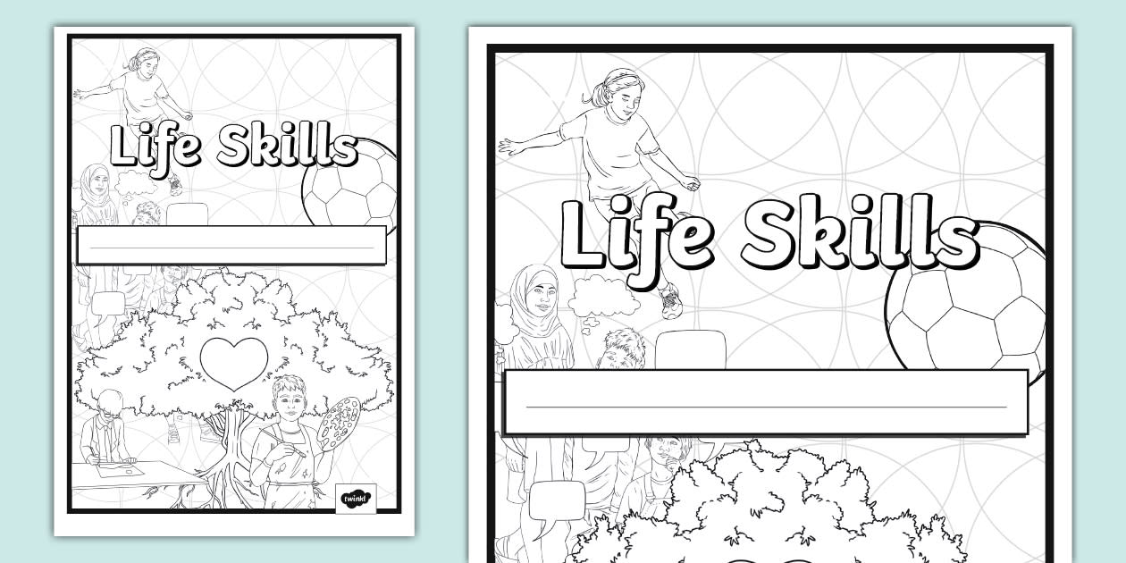 Life Skills Book Cover Colouring Page (Teacher-Made)