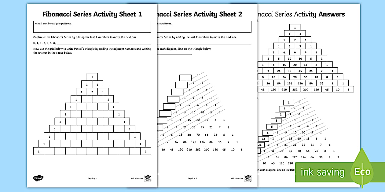 Fibonacci Numbers Worksheet / Worksheet - Twinkl