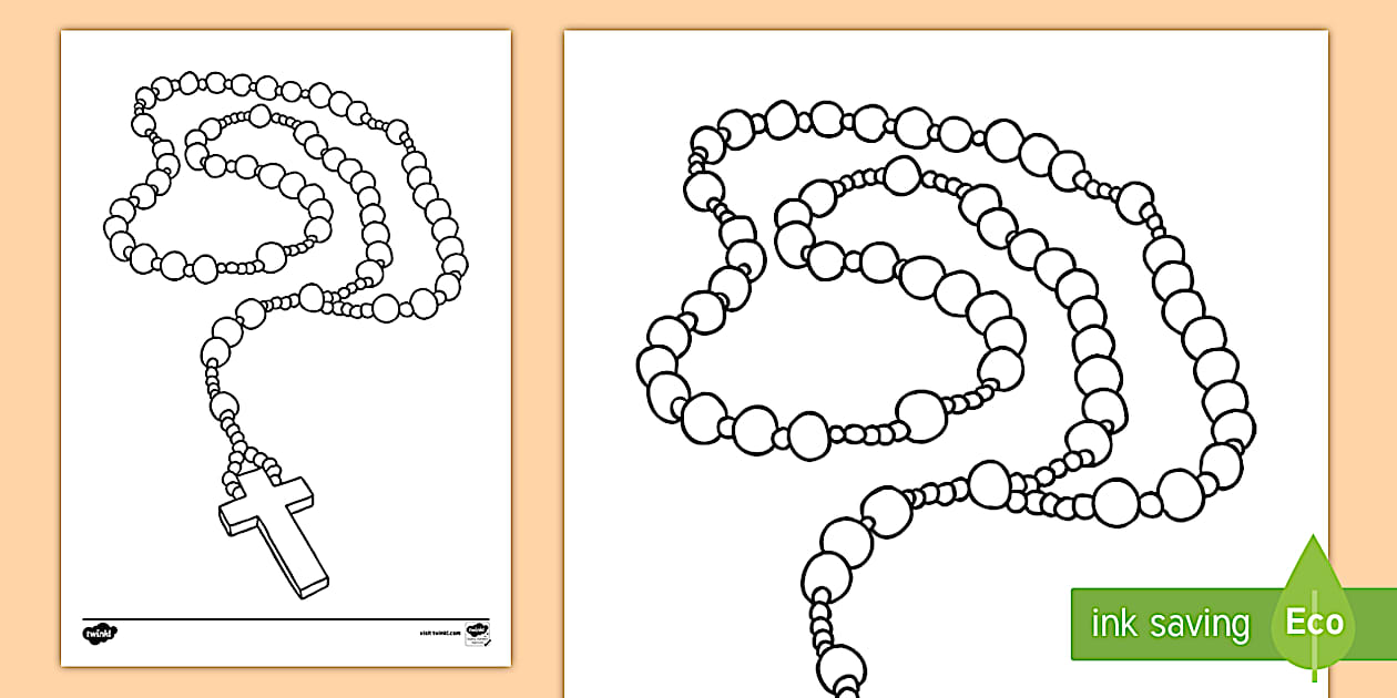 Month of the Holy Rosary Coloring Page (Teacher-Made)