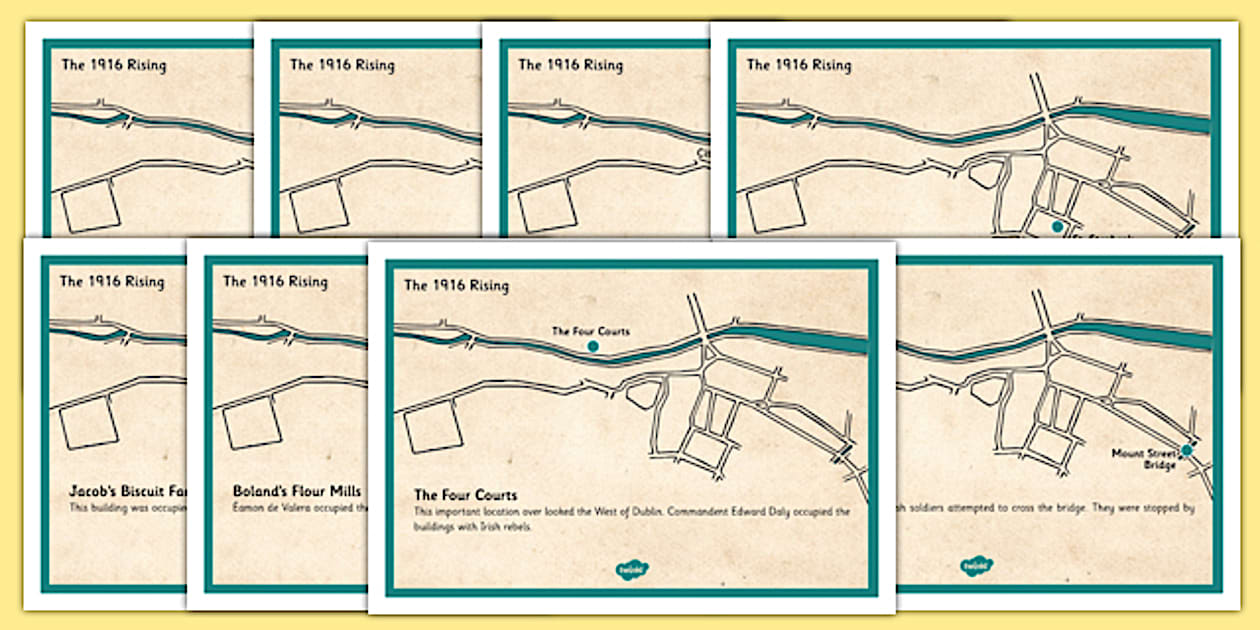 Irish History 1916 Rising Important Locations Display Posters