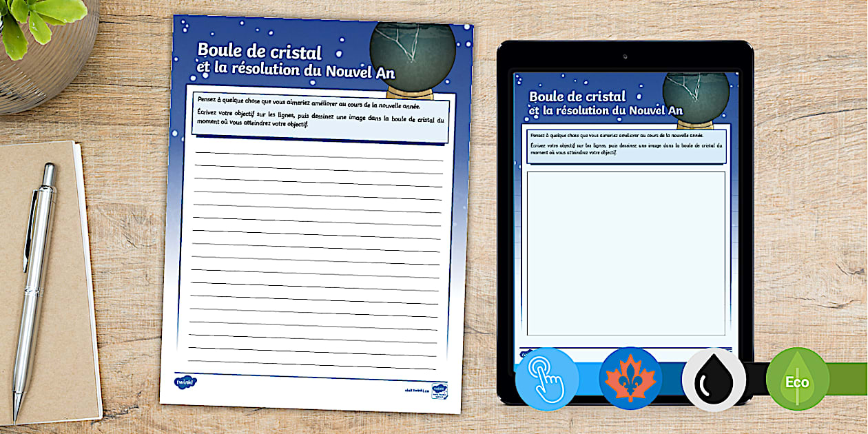 New Year's Resolution Crystal Ball Writing Prompt French
