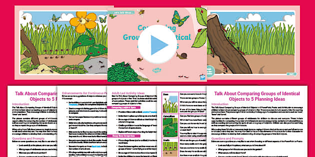 Talk About Comparing Groups Of Identical Objects To 5 Maths Powerpoint And