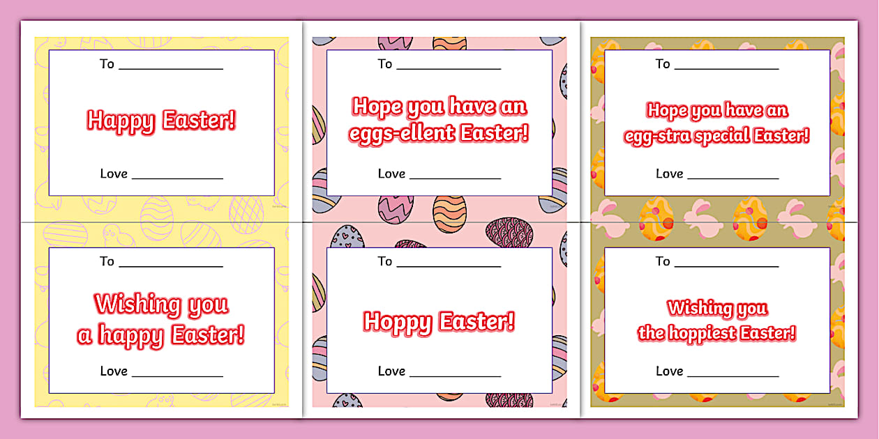 Easter Card Inserts - Landscape (teacher made) - Twinkl