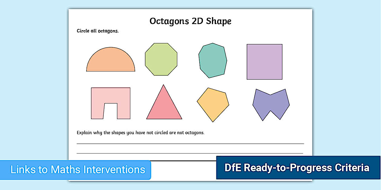 👉 Octagons 2D Shape Activity Sheet (teacher made)