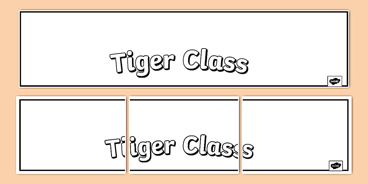 Tiger Class Collaborative Drawing Display Banner - Twinkl