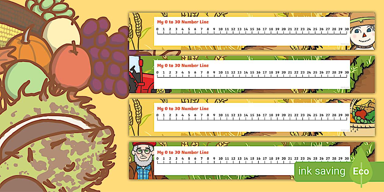 Harvest Number Line (0-30) (teacher made) - Twinkl