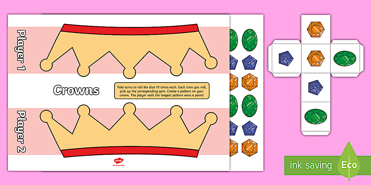 TAS Crown Patterns Board Game (professor feito) - Twinkl