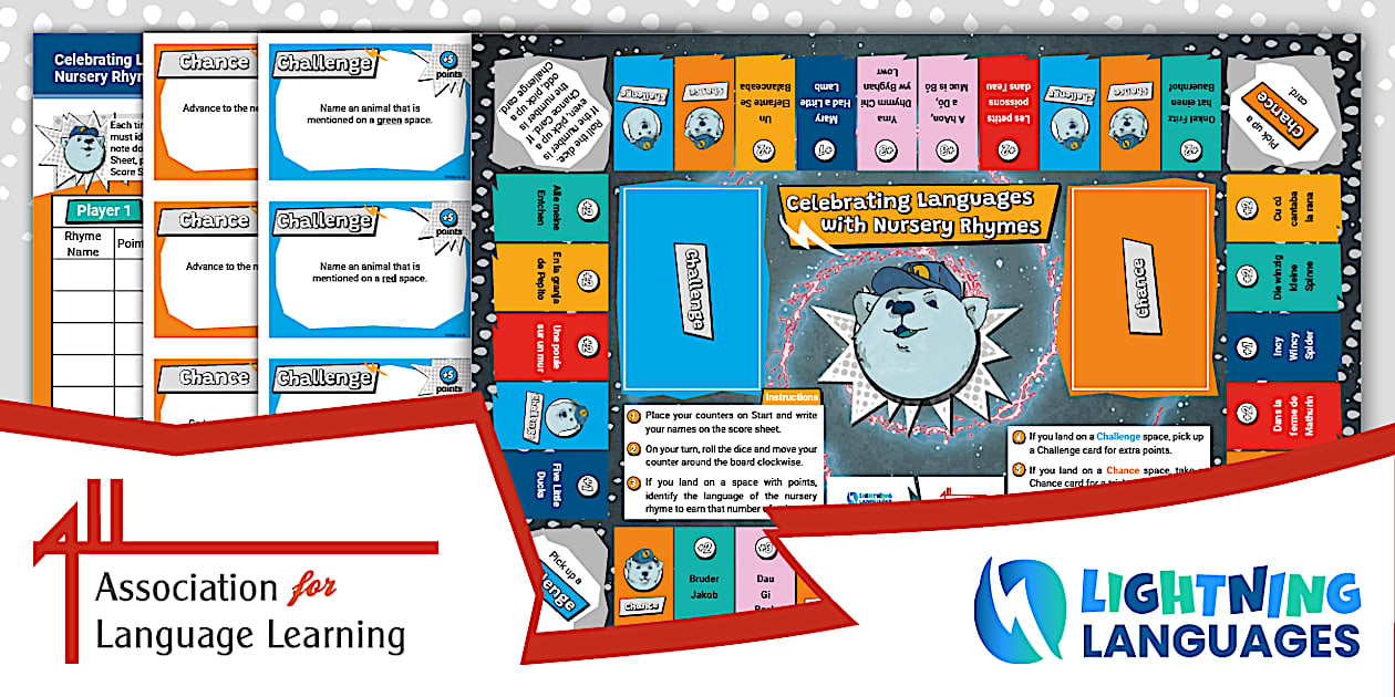 FREE! - 👉 Celebrating Languages with Nursery Rhymes Board Game