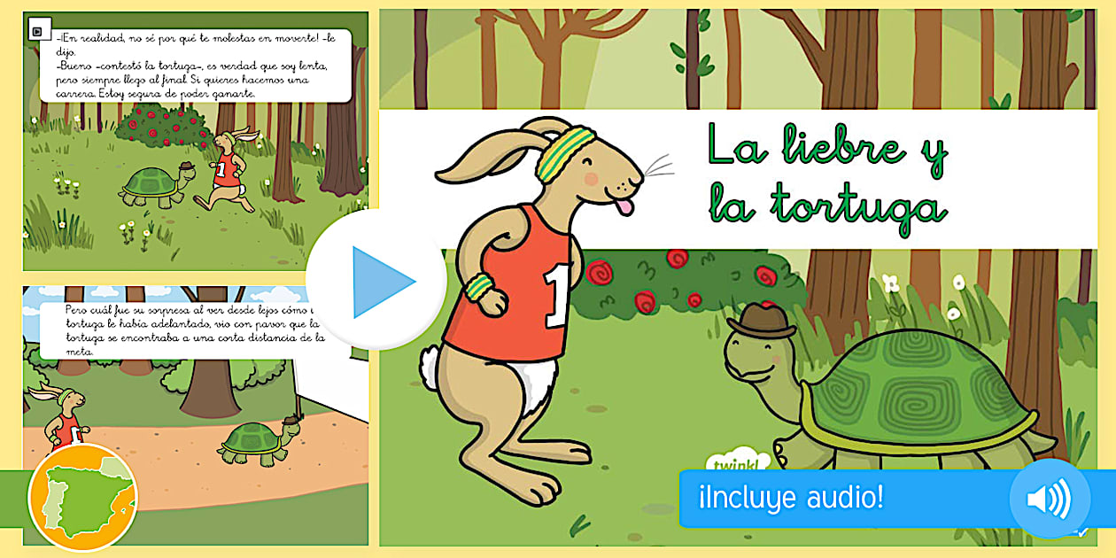 Cuento: la liebre y la tortuga ilustrado | Powerpoint