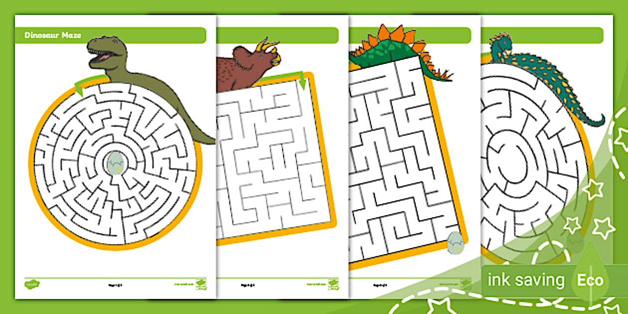 Dinosaur Mazes (teacher made) - Twinkl