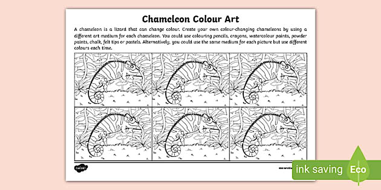 KS1 Chameleon Colour Art Activity (teacher made) - Twinkl