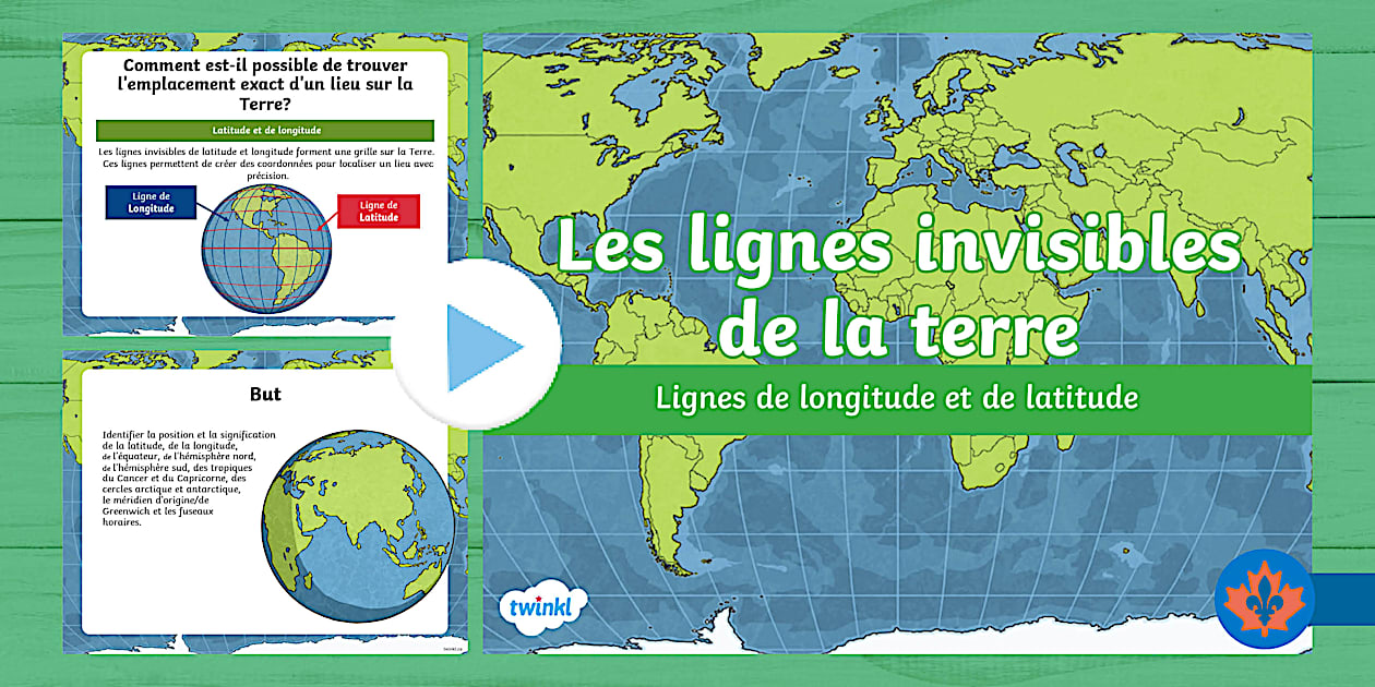 Lines of Latitude and Longitude PowerPoint French - Twinkl