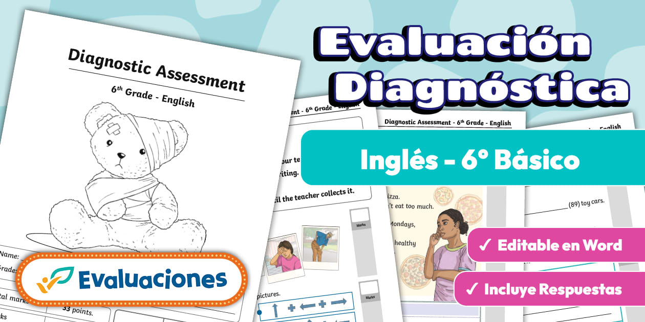 Evaluación Diagnóstica | Inglés | 6° Básico