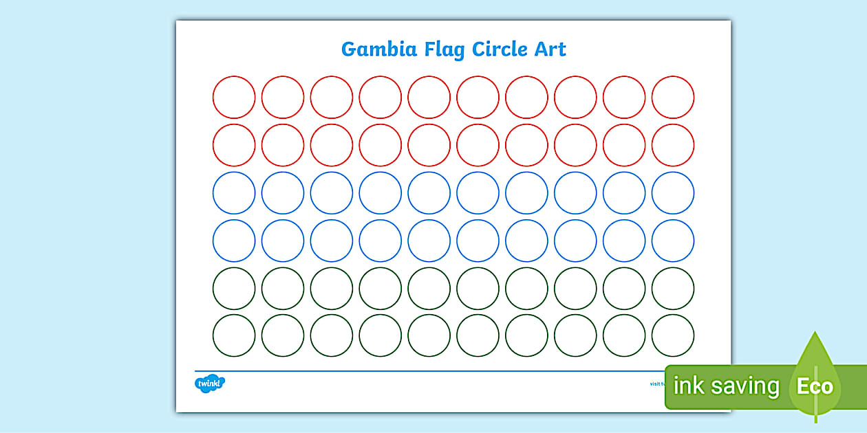 The Gambia Flag Circle Art Worksheet | Twinkl | Flags | KS1