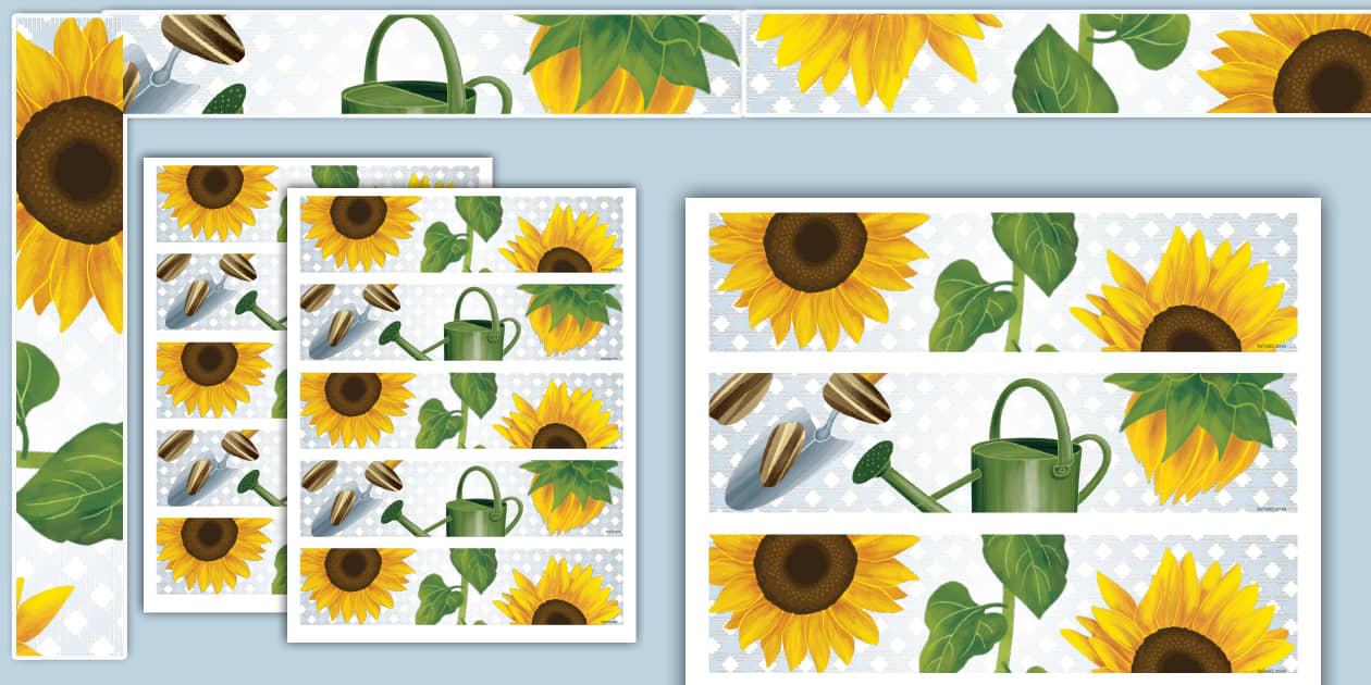Bordes - Diseño Girasoles (Teacher-Made) - Twinkl