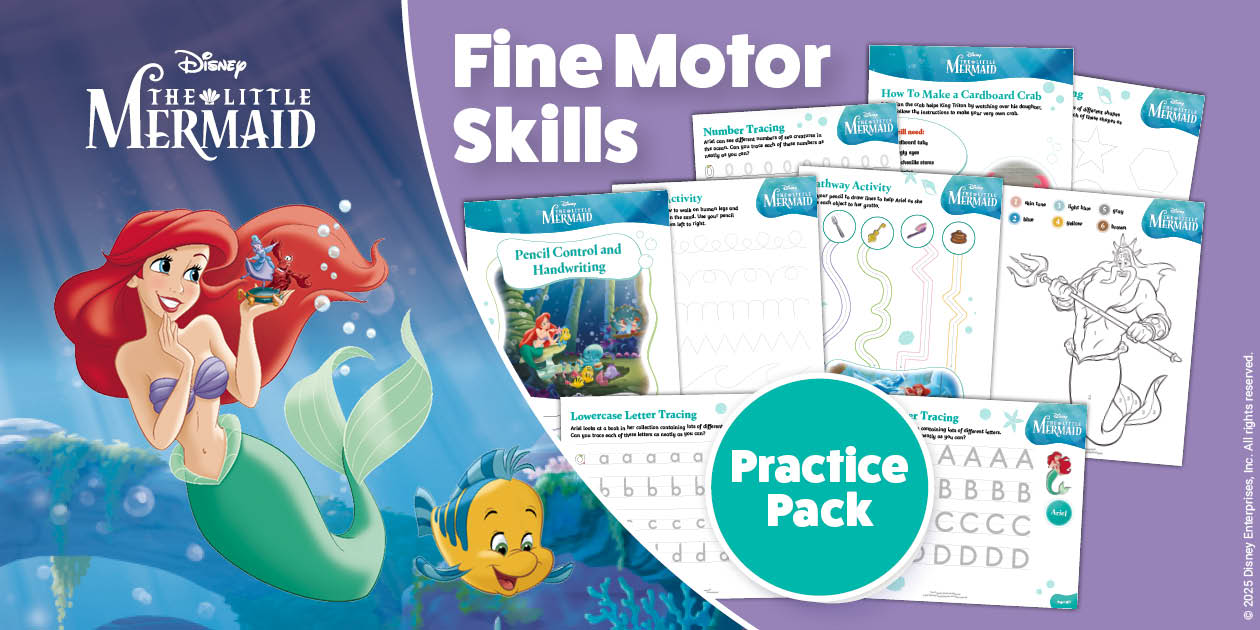 The Little Mermaid: Fine Motor Skills Activity Pack
