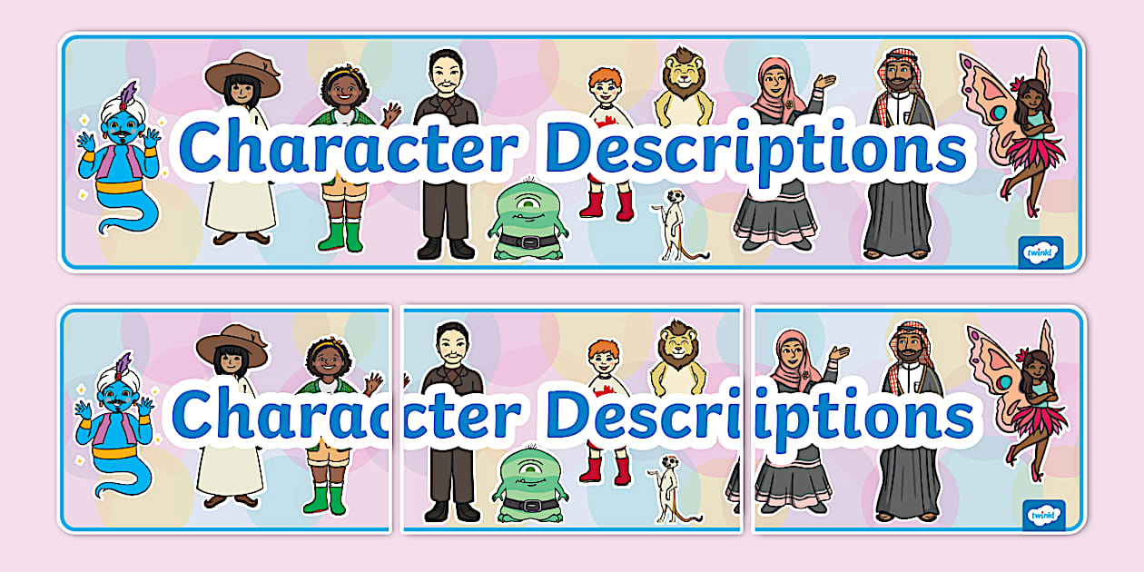 Character Descriptions Display Banner - KS1 (teacher made)