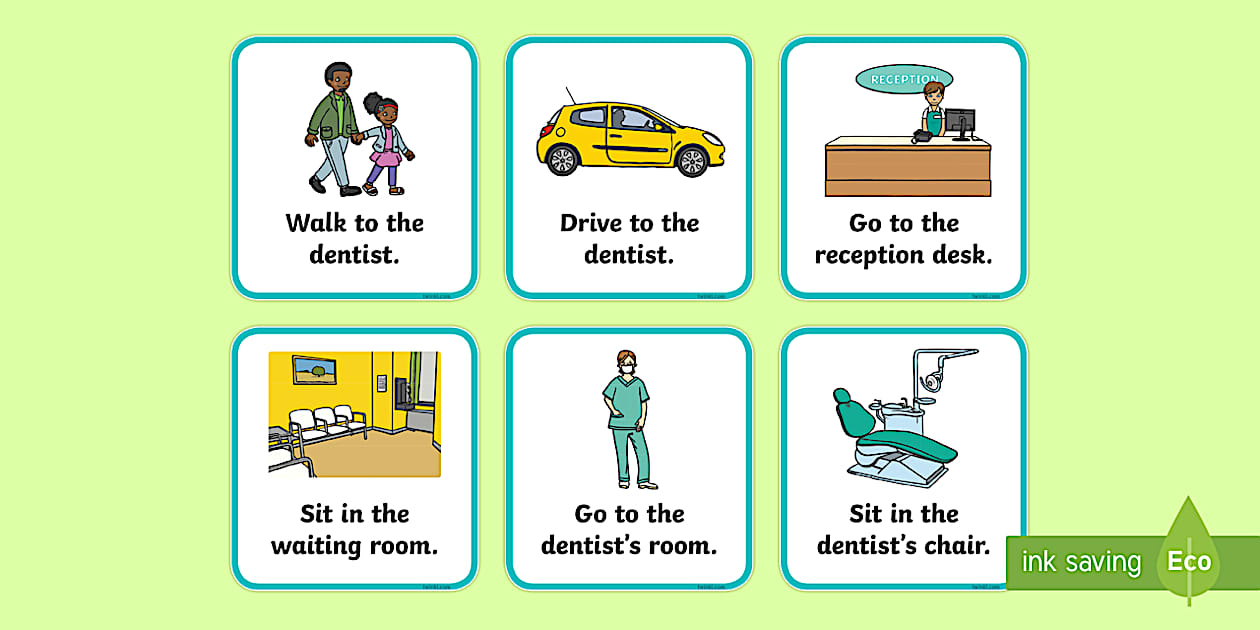 The Dentist Aistear Visual Routine Cards (Lehrer gemacht)