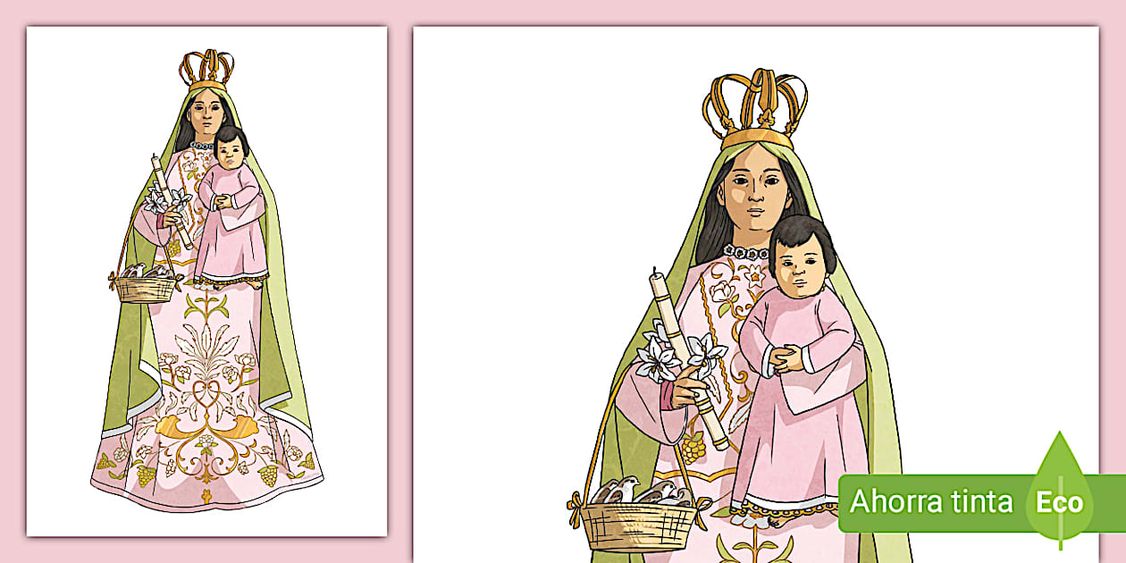 Virgen de la Candelaria dibujo| Materiales Educativos Twinkl