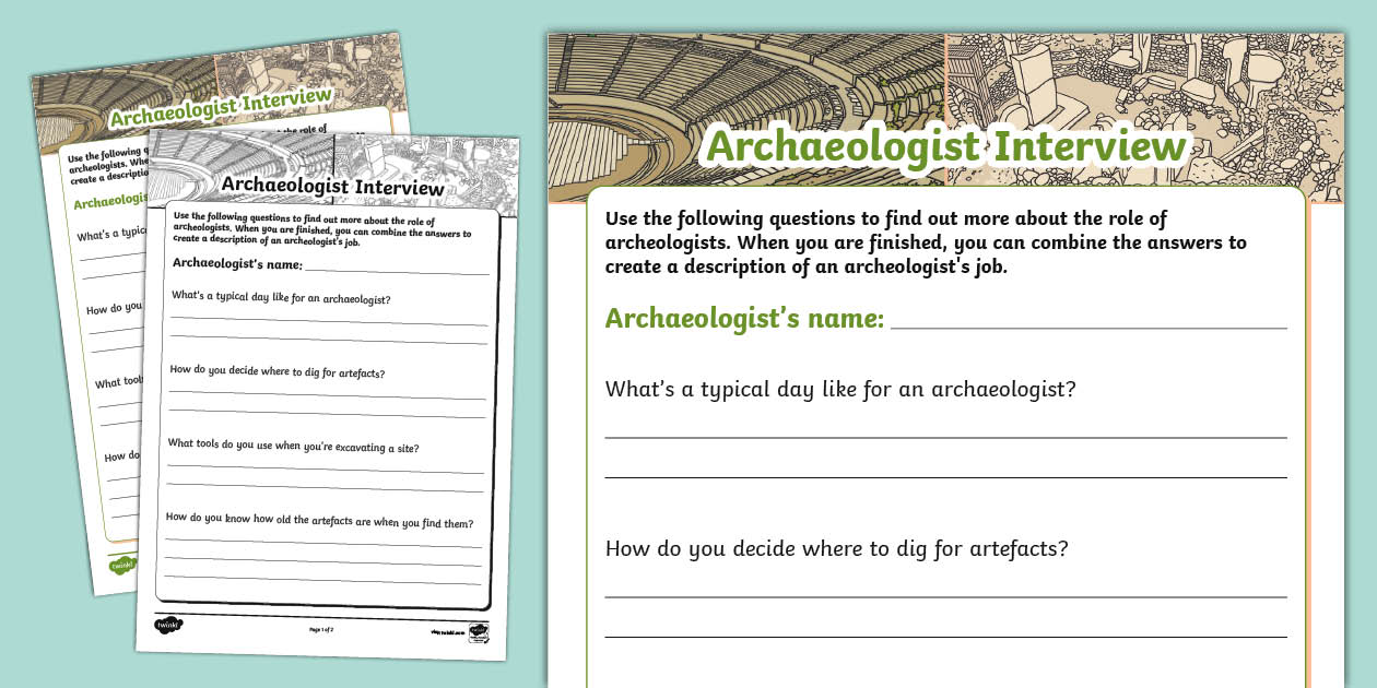 KS1 Archaeologist Interview Worksheet - Twinkl