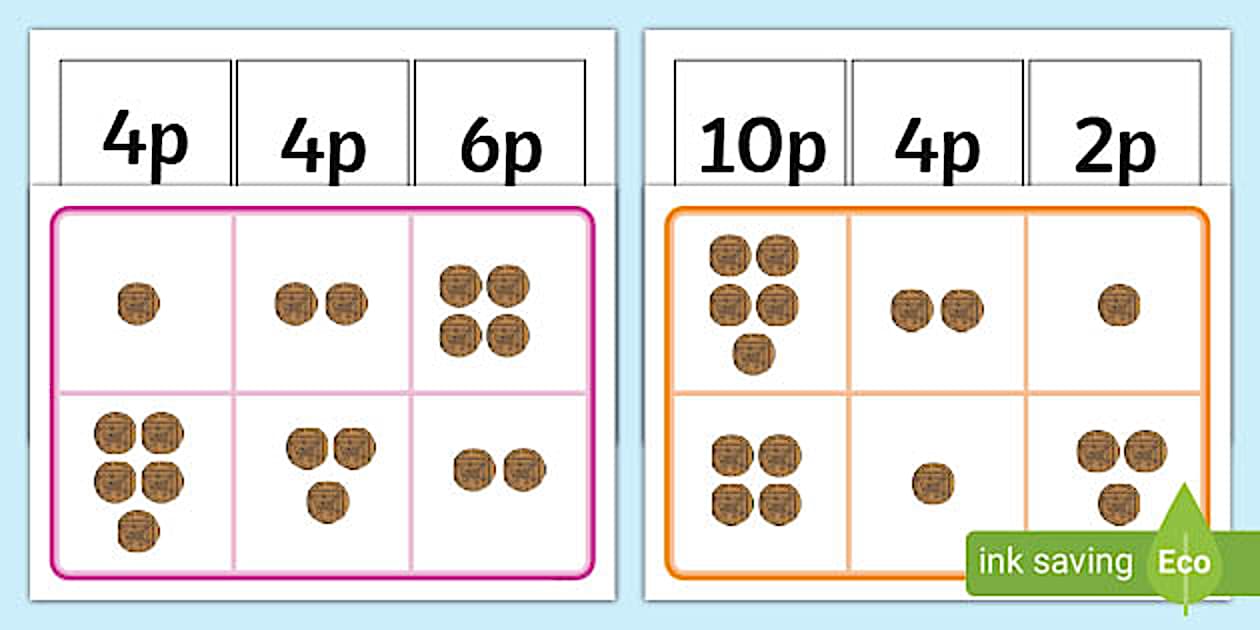Money Bingo to 10p Using 2p Coins Bingo - (teacher made)
