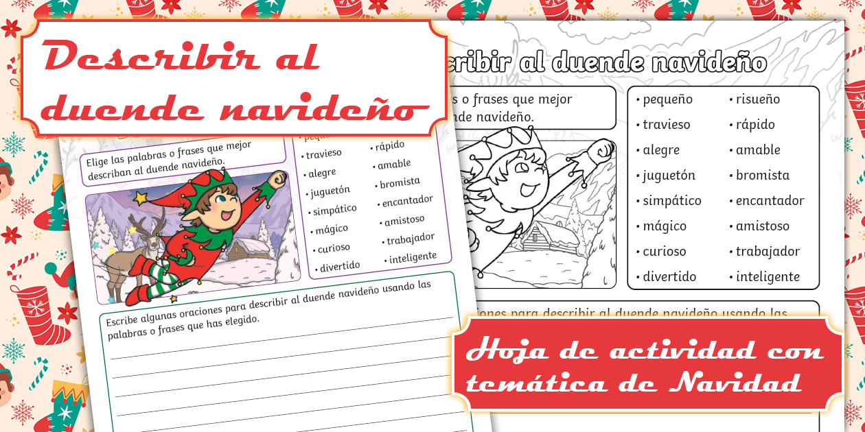 Hoja de actividad: Describir al duende navideño