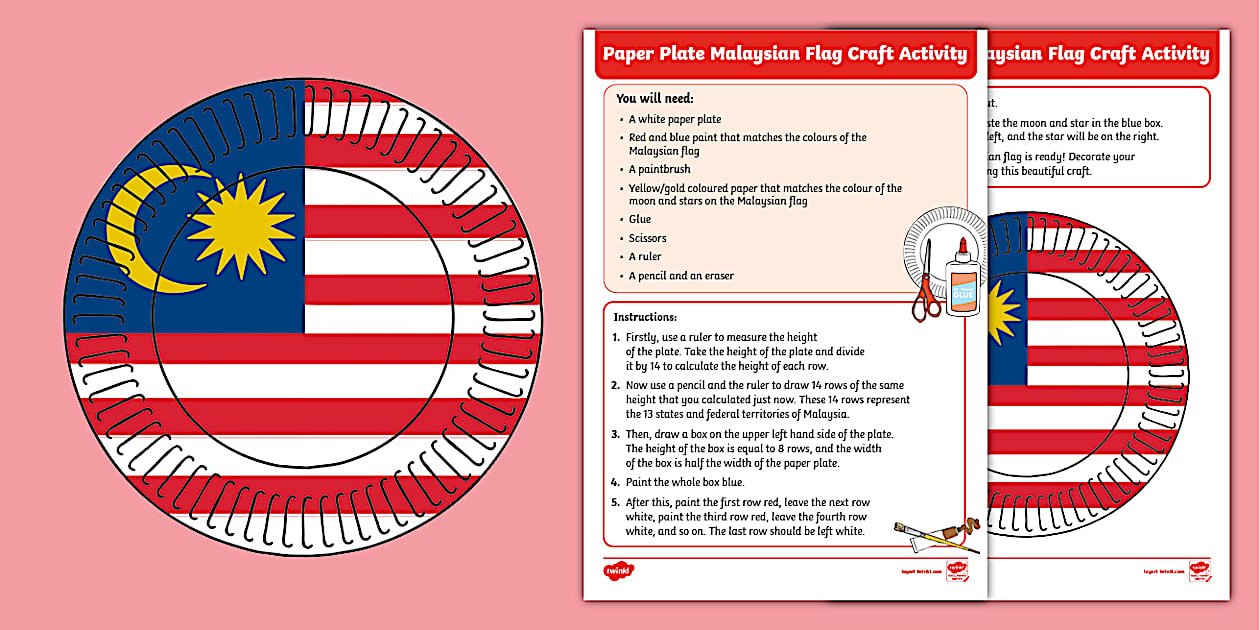 Malaysian Flag Paper Plate Craft Activity (teacher made)