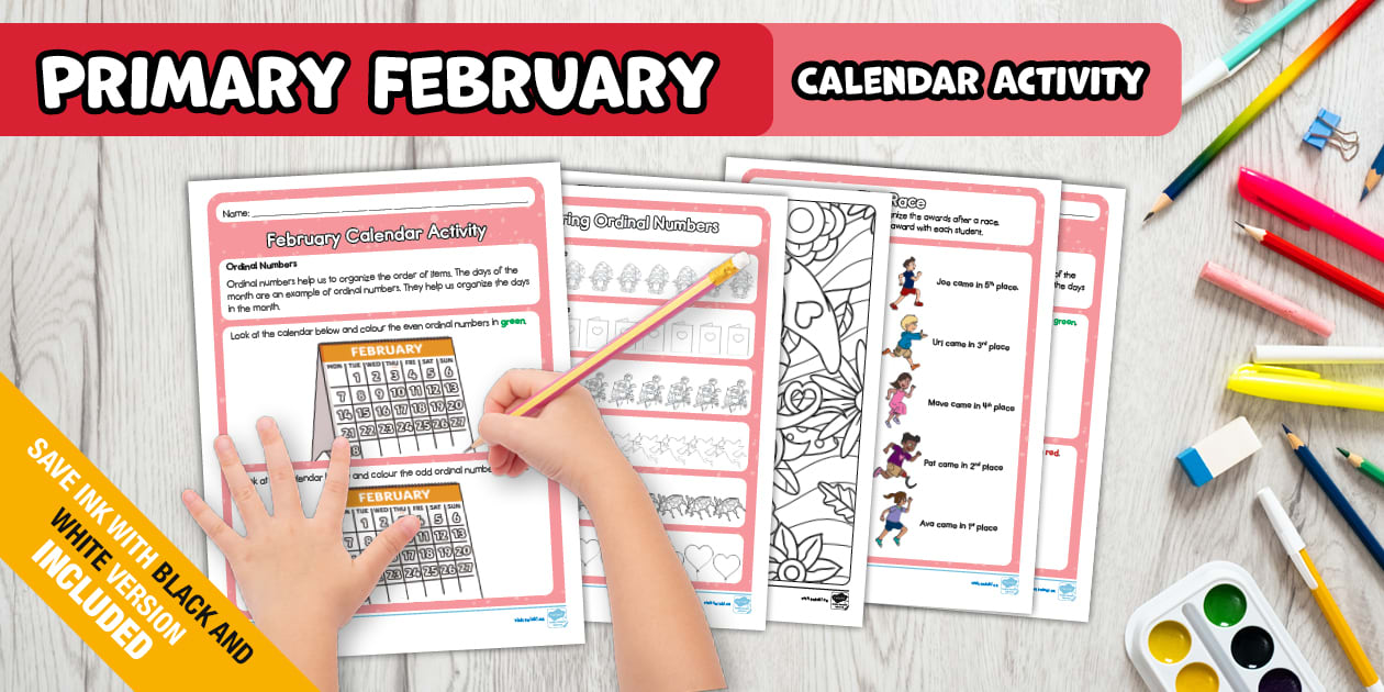 Primary February Calendar Activity