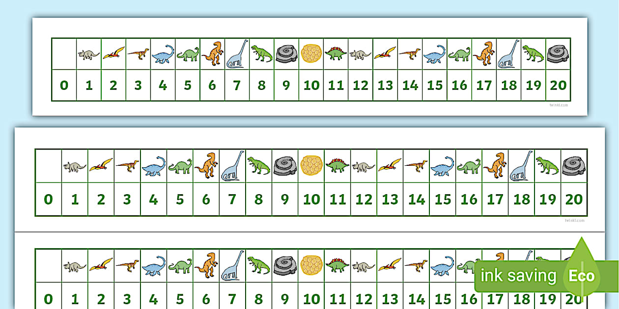 Dinosaurs Number Track (1-20) (teacher made) - Twinkl