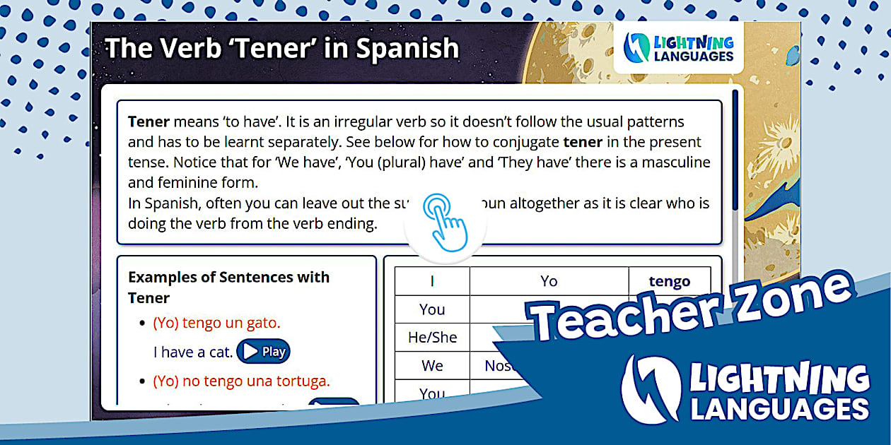 👉 Lightning Languages I Spanish I Go Guide I The Verb 'Tener'